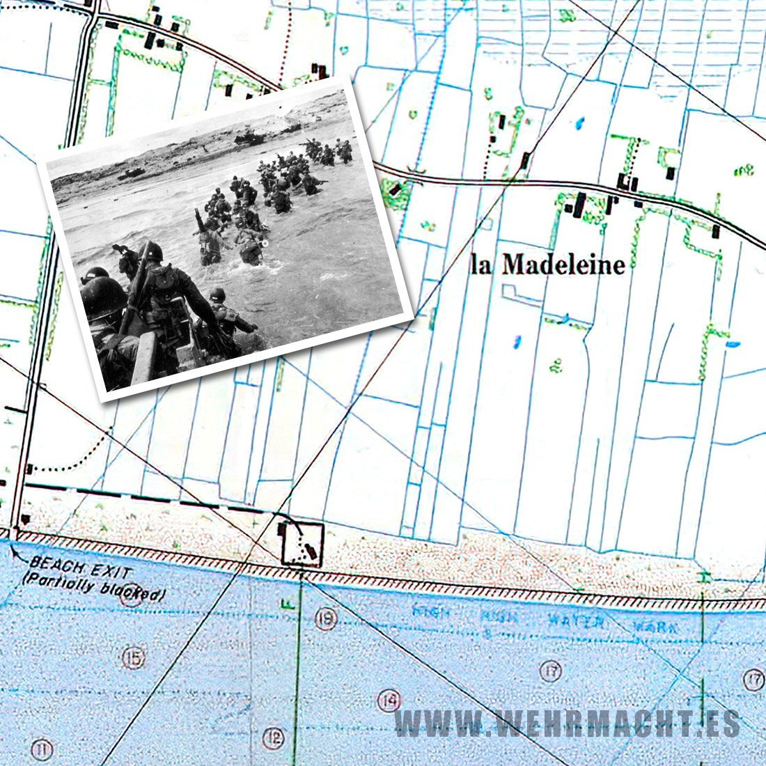 US Military Map - Utah Beach-South - April 1944